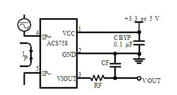 Acs758 전류 센서 모듈 50a Acs758 Current Sensor Module