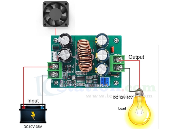 1200W High Power DC to DC Boost Converter | Adjustable Solar Charging ...