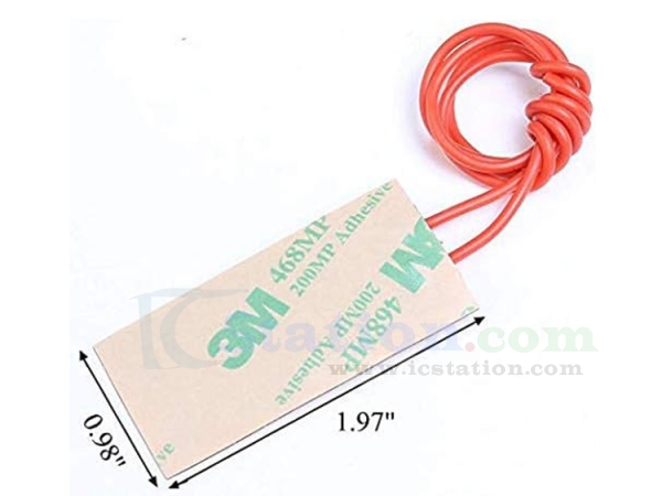 ICStation PI Heating Plate | 25x50mm 12V 7W Polyimide Heating Thin Film ...