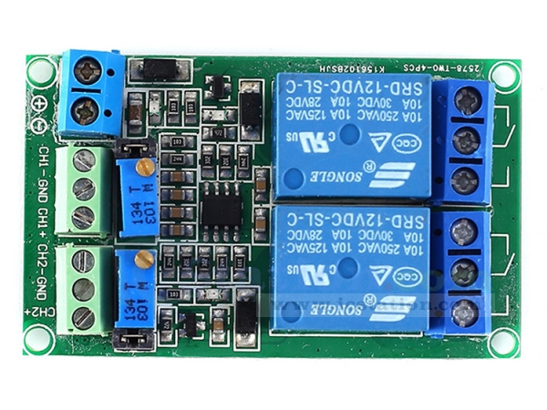LM393 DC 12V 2Bit Voltage Comparator Relay Control Circuit Module
