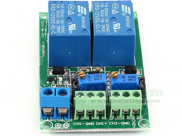 LM393 DC 12V 2Bit Voltage Comparator Relay Control Circuit Module