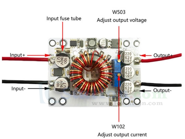 DC-DC 8A Power Supply Step Down Module CVCC 10V-70V to 5V-58V Buck ...