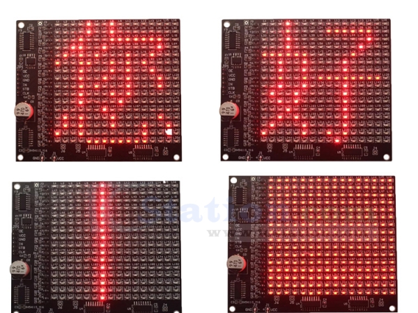256-SMD 0805 Red LED Display DIY Kits | SMD Soldering Practice and ...