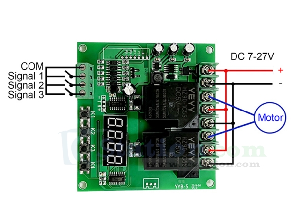 2-Channel Motor Delay Switch Controller - DC 7V-30V