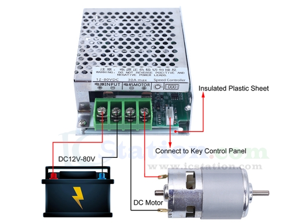 30A PWM Driver 12V 24V 48V 72V DC Motor Governor Speed Controller with ...