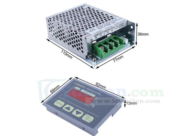 30A PWM Driver 12V 24V 48V 72V DC Motor Governor Speed Controller with ...