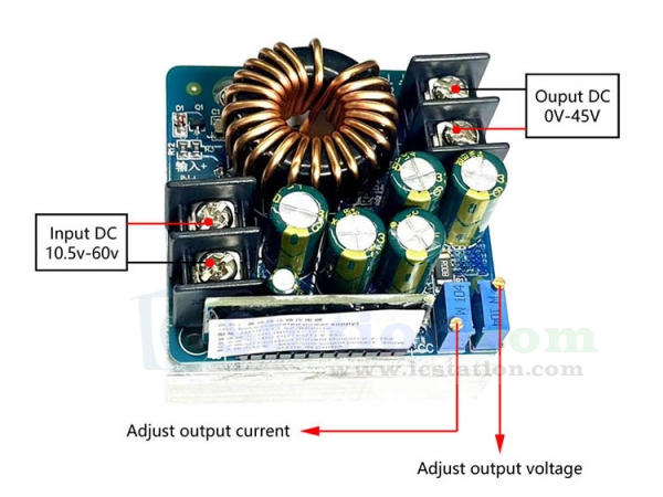 DC-DC 400W High Power Supply Step Down Module CVCC 10.5V-60V to 0-45V ...