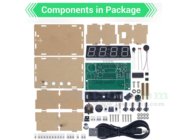 DIY Kit 4Bit Digital Electronic Clock with Red LED | Date Time ...