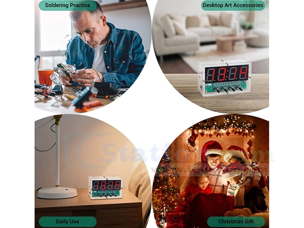 DIY Kit 4Bit Digital Electronic Clock with Red LED | Date Time ...