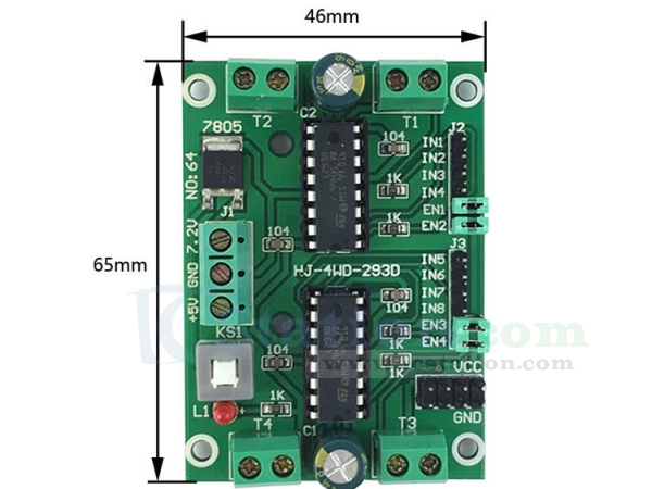 4CH DC Motor Driver Module 5V-12V PWM L293D H-Bridge for 4WD Robot ...