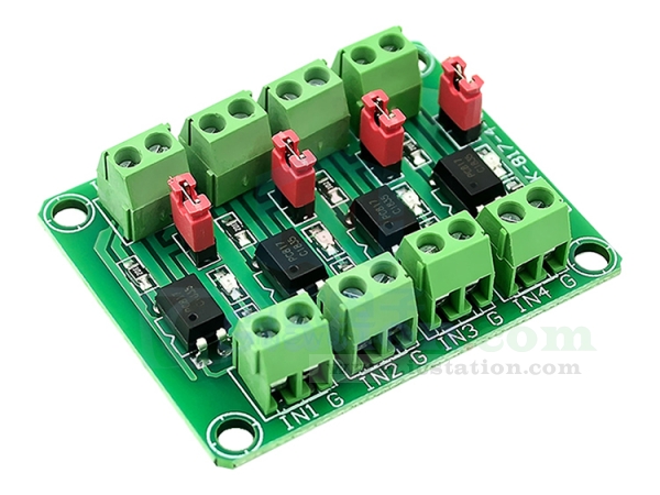 ICStation 4-Channel 817 Optocoupler Voltage Isolation Board | Voltage ...