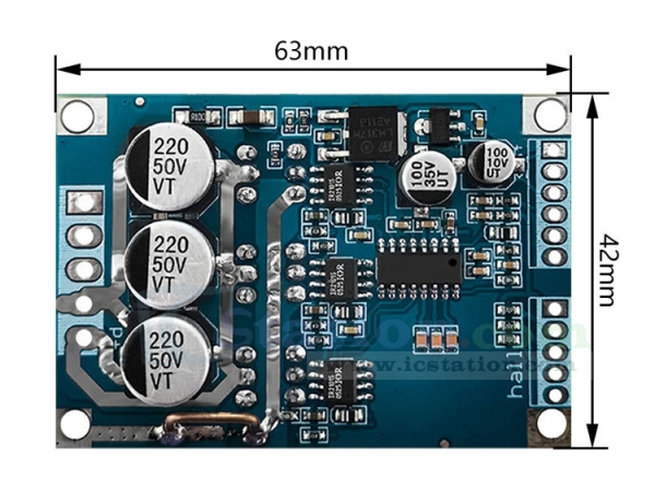 DC 12-36V 500W Brushless Motor Drive Controller Board, Hall BLDC Motor ...