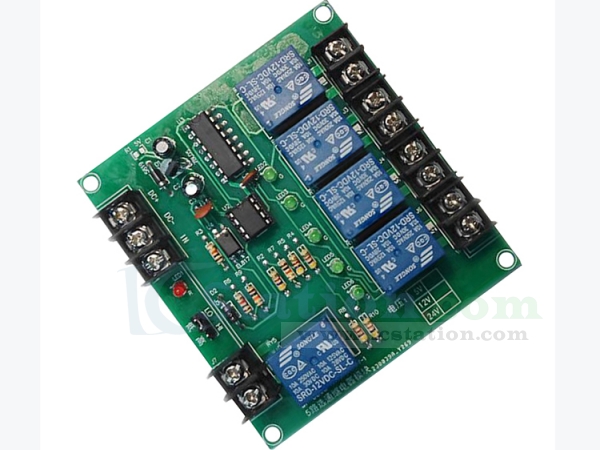 DC 12V 5-Channel Self-locking Relay Module - High/Low Level Trigger