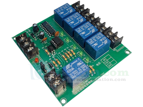 DC 12V 5-Channel Self-locking Relay Module - High/Low Level Trigger