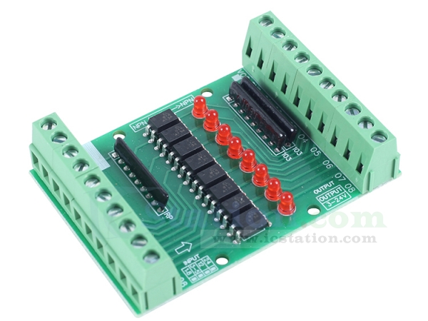 8-Channel Optocoupler Isolation Module PNP NPN Low High Level Output ...