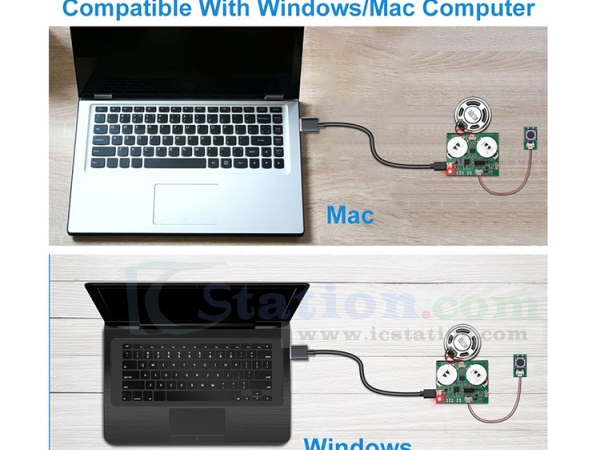 ICStation 8M Voice Record Module | Programmable Playback & USB Update