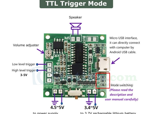 ICStation 8M Recordable Sound Play Module With USB Data Cable | DIY ...