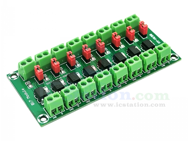 ICStation 8-Channel 817 Optocoupler Voltage Isolation Board | Voltage ...