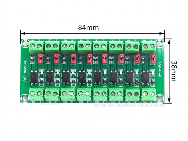 ICStation 8-Channel 817 Optocoupler Voltage Isolation Board | Voltage Control & Photonic ...