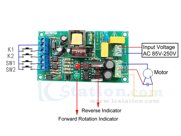 AC 110V Motor Forward Reverse Controller | 16A Drive Module