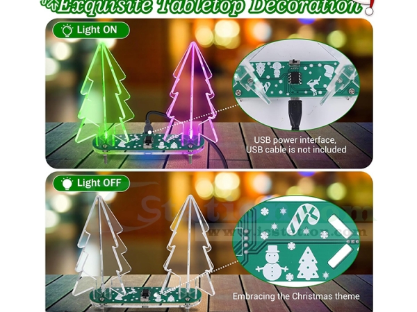 Create Your Own LED Xmas Tree: DIY Flicker Acrylic Full Color Christmas ...