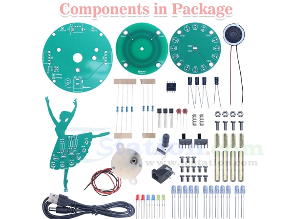 LED Rotating Ballerina Girl Music Box Soldering Project | DIY Soldering ...