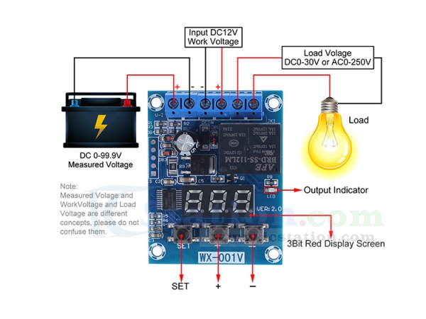 DC 12V Low Voltage Disconnect Switch Charge Discharge Controller ...