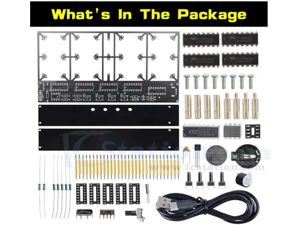 4-Bit Ceramic Filament Clock Kit | Adjustable Light DIY Alarm Clock ...