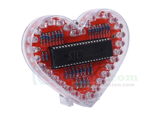 Heart Shaped RGB Colorful LED Flashing Light DIY Kit | Soldering Projects