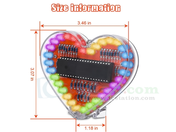 Heart Shaped RGB Colorful LED Flashing Light DIY Kit | Soldering Projects