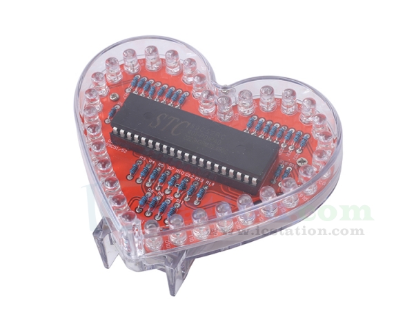 Heart Shaped RGB Colorful LED Flashing Light DIY Kit | Soldering Projects