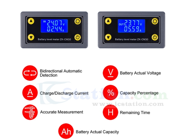 Coulometer Meter Lead-acid Battery Voltage Monitor, Battery Capacity ...