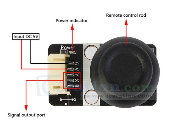 DC 5V 2-Axis Key Rocker Module PH2.0 Button Switch Sensor for ...
