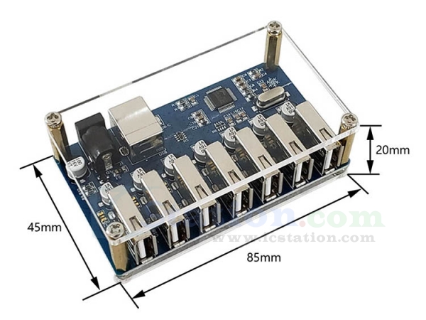 DC 5V USB2.0 USB-HUB Splitter 1-IN-7 50MB/S Data Adapter Board ...