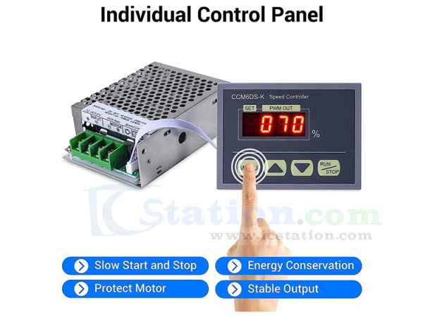 30A PWM Driver 12V 24V 48V 72V DC Motor Governor Speed Controller with ...