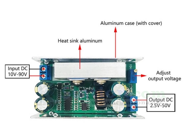 DC-DC 120W 6A Step Down Power Supply Buck Adjustable Voltage Converter ...