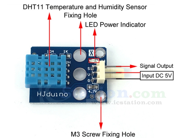 DHT11 Temperature Humidity Sensor Module for MCU Control