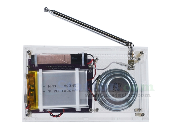 DIY Kit FM MW SW Wireless Radio Receiver DC 3.7V Clock Alarm Radio ...