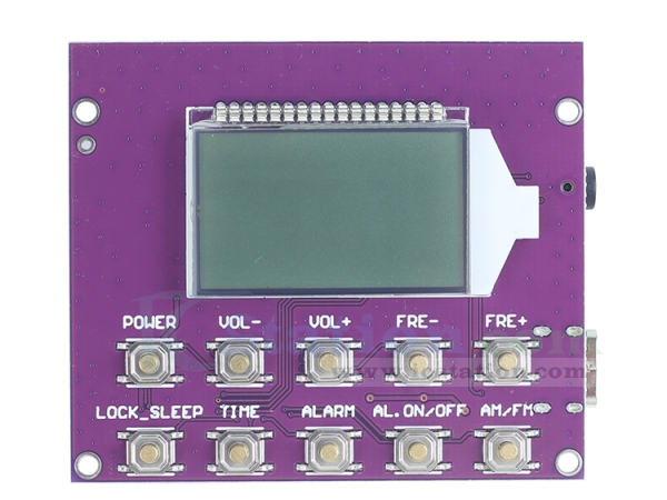 DIY Kit FM MW SW Wireless Radio Receiver DC 3.7V Clock Alarm Radio ...