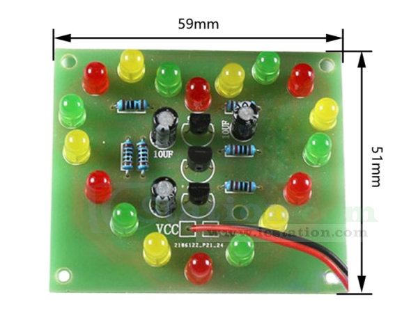 DIY Heart Shape 3 Colors LED Flashing Light - LED Electronic Kits for ...