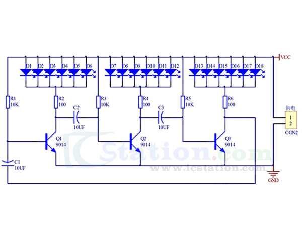 DIY Heart Shape 3 Colors LED Flashing Light - LED Electronic Kits for ...