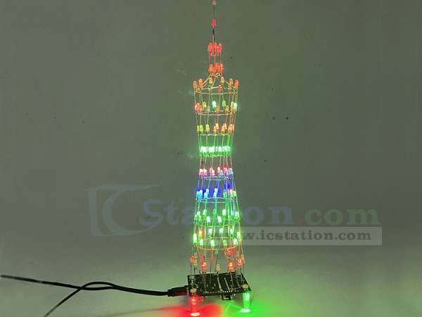 DIY Kit 9-Layer Guangzhou Tower RGB LED Light Cube with Music Spectrum ...