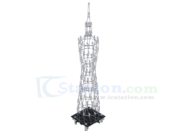 DIY Kit 9-Layer Guangzhou Tower RGB LED Light Cube with Music Spectrum ...