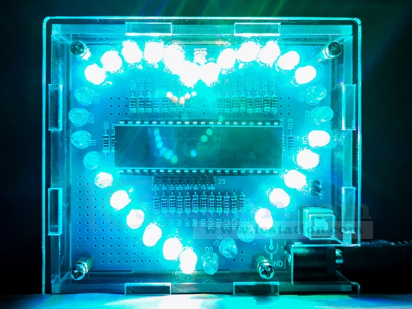 DIY Heart Shaped Colorful LED Flashing Light Kit - Soldering Projects
