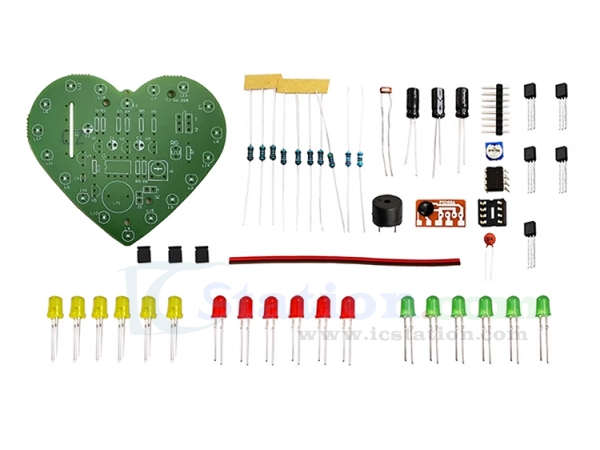 DIY Light Control Music Heart Shape LED Light Electronic Kits for ...