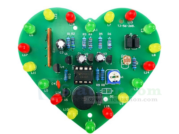 DIY Light Control Music Heart Shape LED Light Electronic Kits for ...