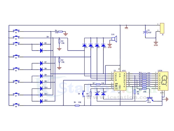 DIY Kit NE555 8-Channel Digital Responder CD4511 8Bit Answering Board ...