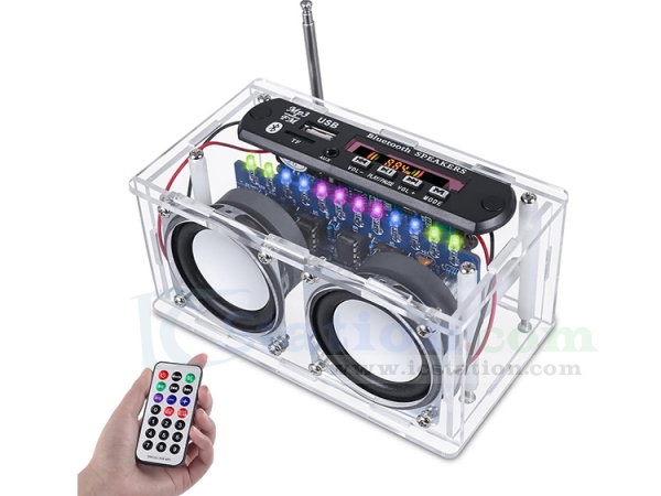 DIY Bluetooth Compatible Speaker Kit with FM Radio, Recording, and LED ...