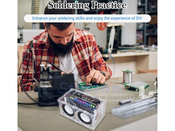 DIY Bluetooth Compatible Speaker Kit with FM Radio, Recording, and LED ...