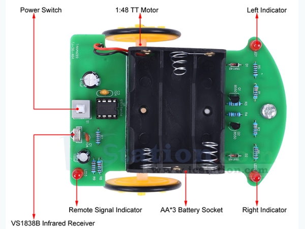 Infrared Remote Control Car Kit with C51 Microcontroller | Electronic ...